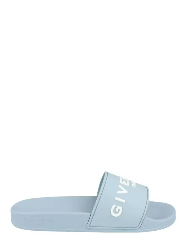 Givenchy Logo Slides - Sky Blue