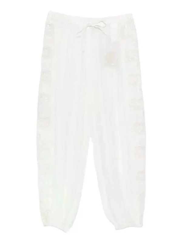 Sandro Aya Lace-detail Trousers - White
