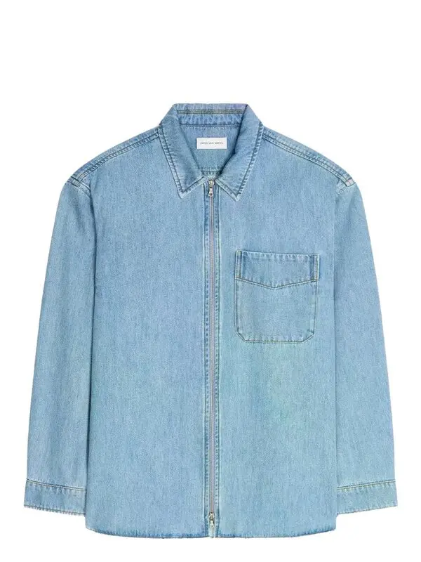 Dries Van Noten Denim Zipped Shirt - Blue