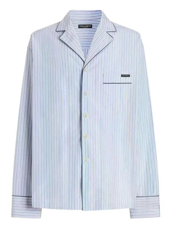 Dolce & Gabbana Striped Piped Shirt - Blue