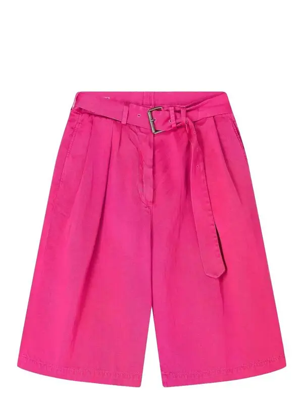 Dries Van Noten Belted Overdyed Bermuda Shorts - Pink