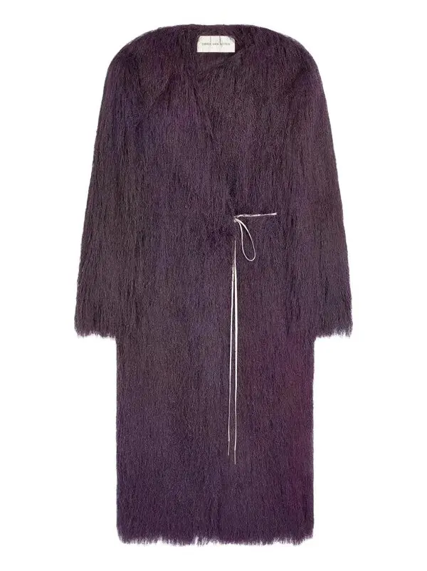 Dries Van Noten Fringed Coat - Purple