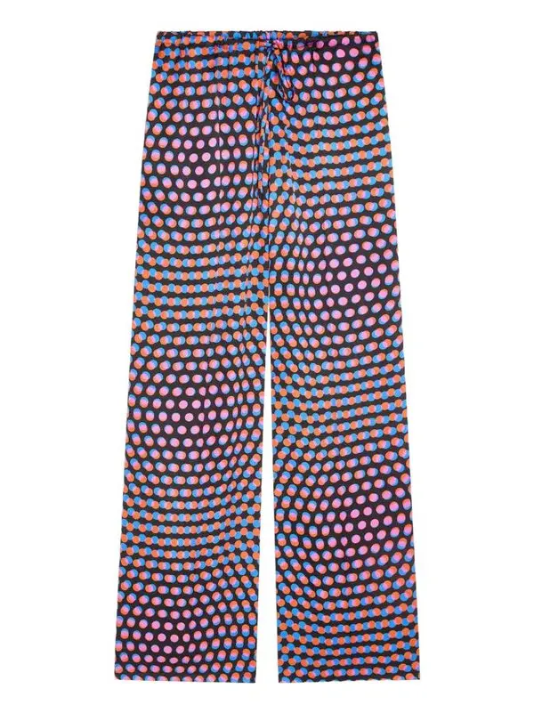 Dries Van Noten Dotted Silk Trousers - Black