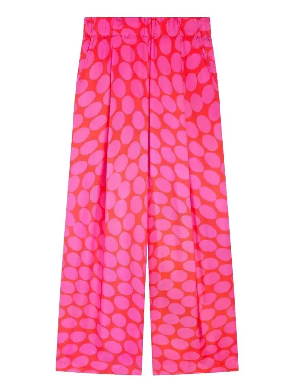 Dries Van Noten Pleated Printed Trousers - Pink