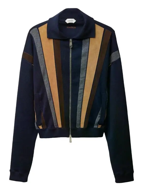 Versace Striped Zip Jacket - Blue