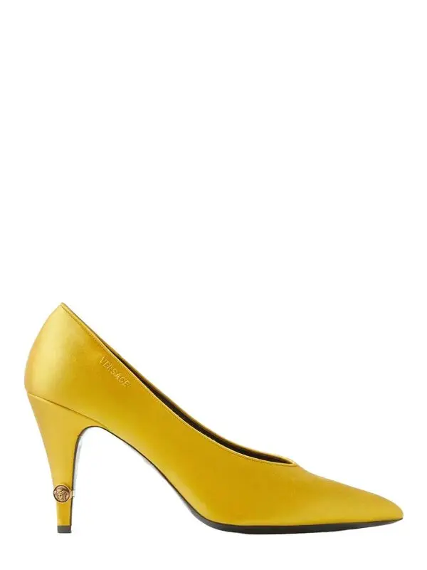 Versace Satin Pumps 90 Mm - Yellow