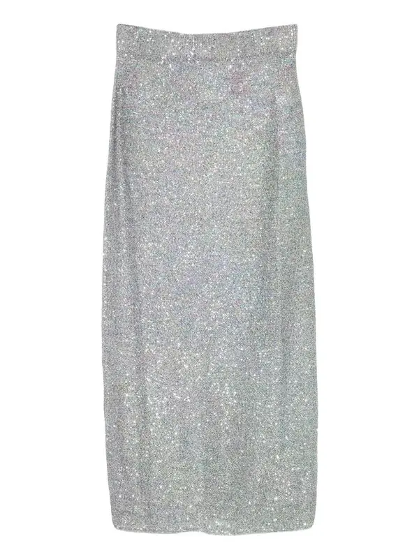 ALYSI Sequin Embellished Skirt - Silver