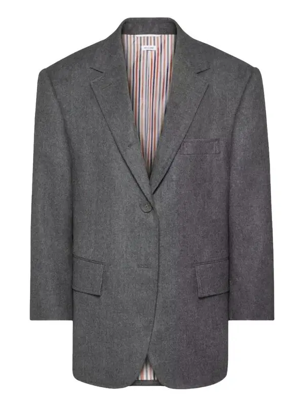 Thom Browne Single-breasted Wool Blazer - Grey