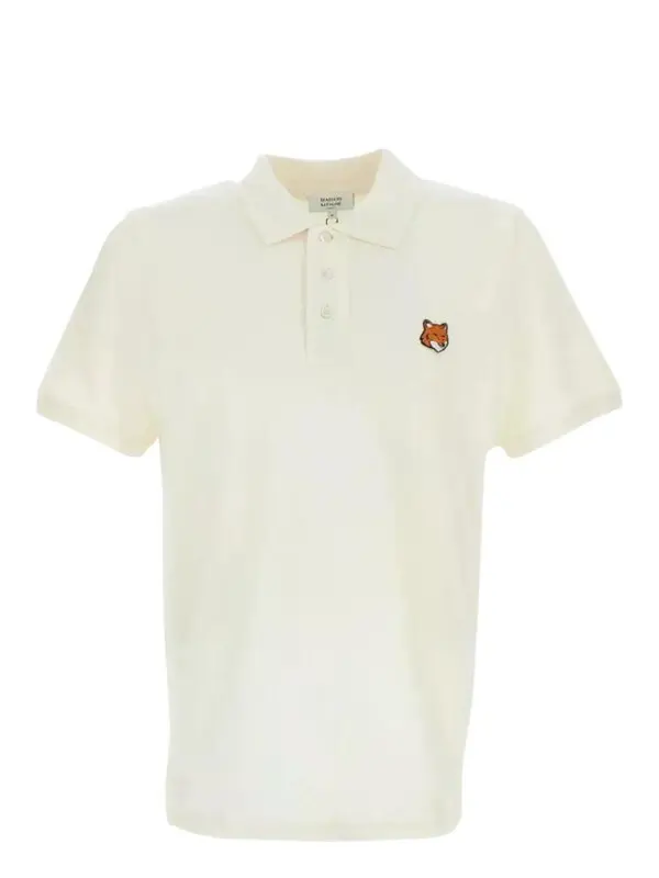 Maison Kitsuné Fox Head Polo Shirt - White
