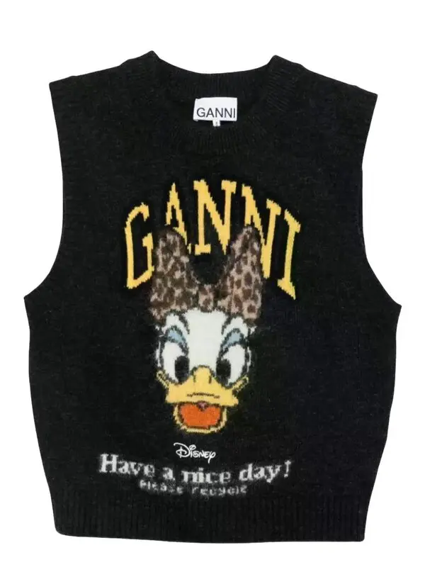 GANNI X Disney Daisy Knitted Vest - Grey