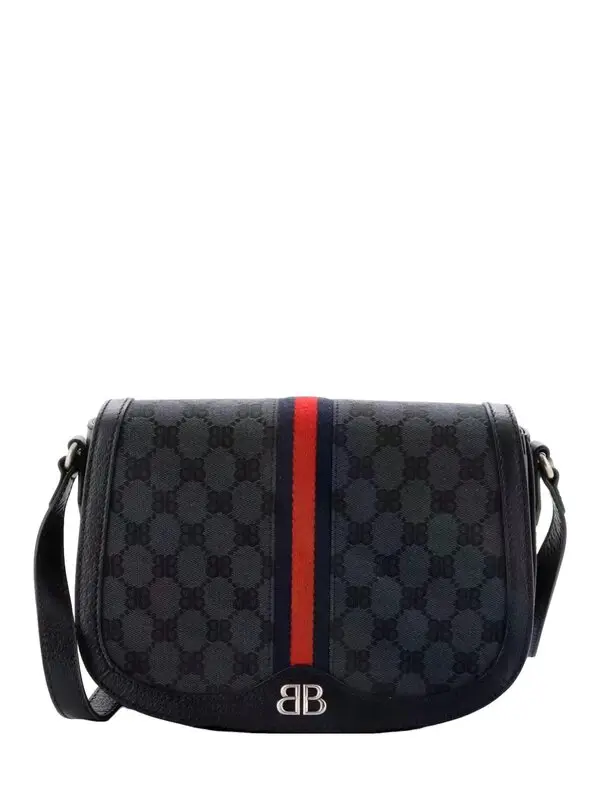 Gucci X Balenciaga The Hacker Project Flap Messenger Bag - Black