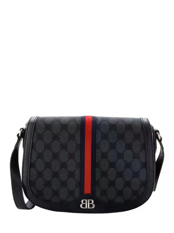 Gucci X Balenciaga The Hacker Project Flap Messenger Bag - Black