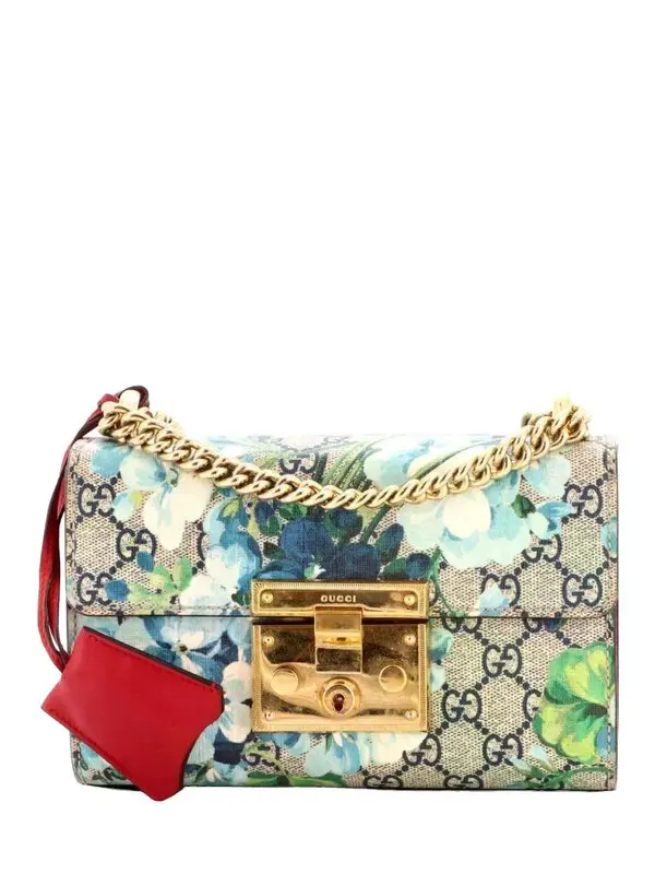Gucci Padlock Blooms Print Gg Coated Canvas Small Shoulder Bag - Multicolour