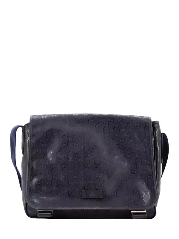 Gucci Gg Imprime Diaper Flap Crossbody Bag - Blue