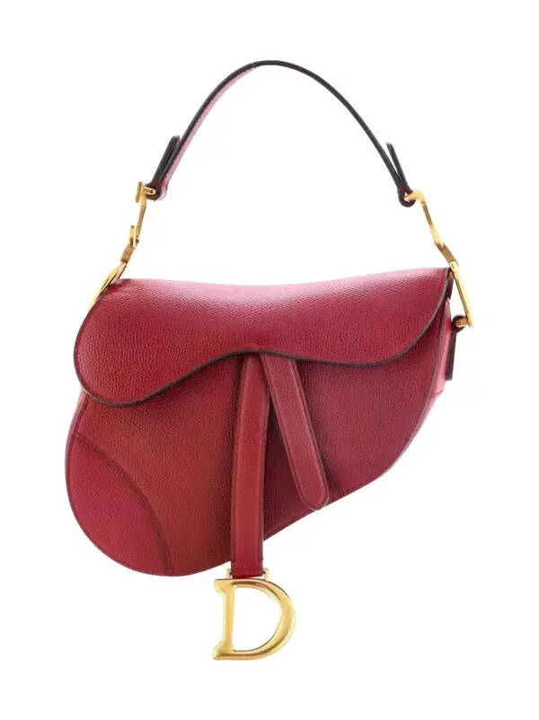 Dior Saddle Handbag Leather Mini Shoulder Bag - Red