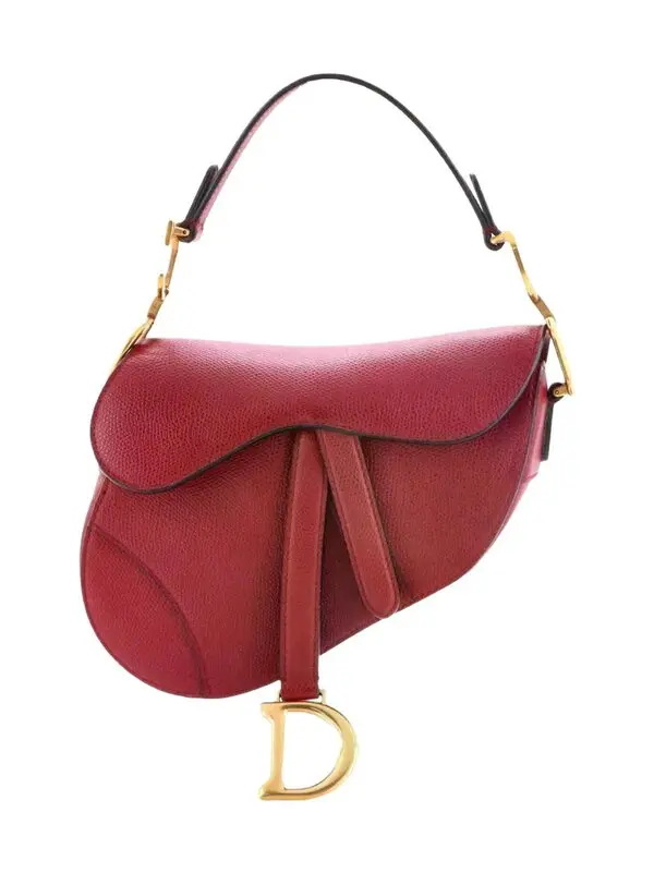 Dior Saddle Handbag Leather Mini Shoulder Bag - Red