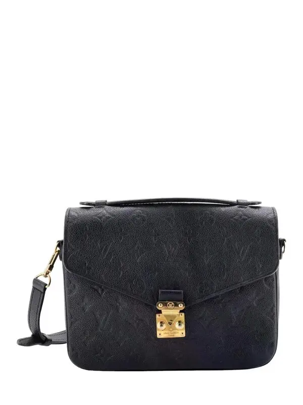 LOUIS VUITTON Pochette Metis Monogram Empreinte Leather Crossbody Bag - Black