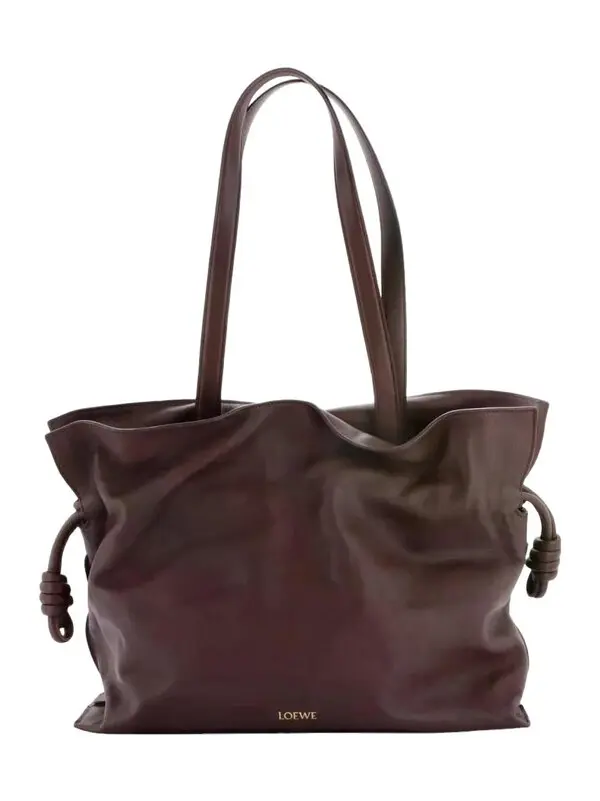 Loewe Flamenco Knot Leather Large Tote Bag - Brown