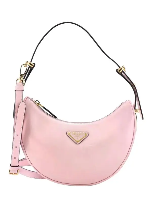 Prada Arque Half Moon Leather Hobo Bag - Pink