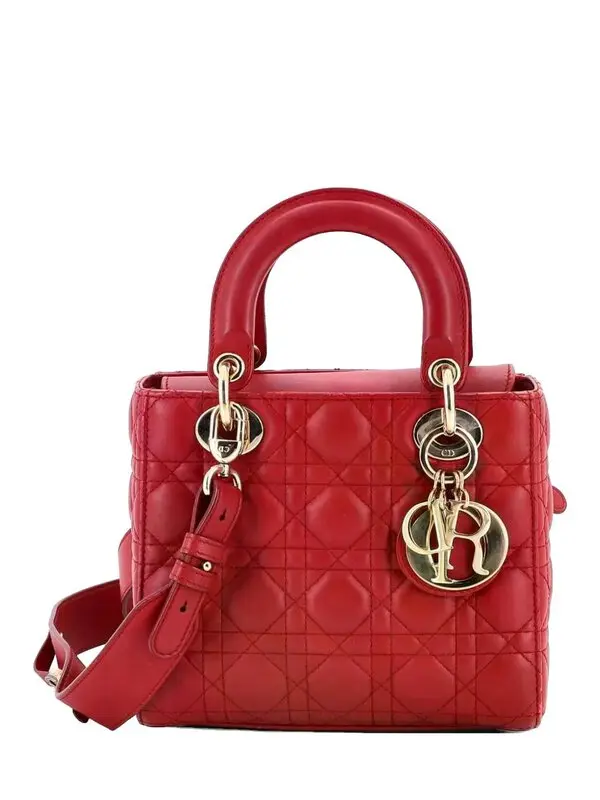 Dior My Abcdior Lady Bag Cannage Quilt Lambskin - Red
