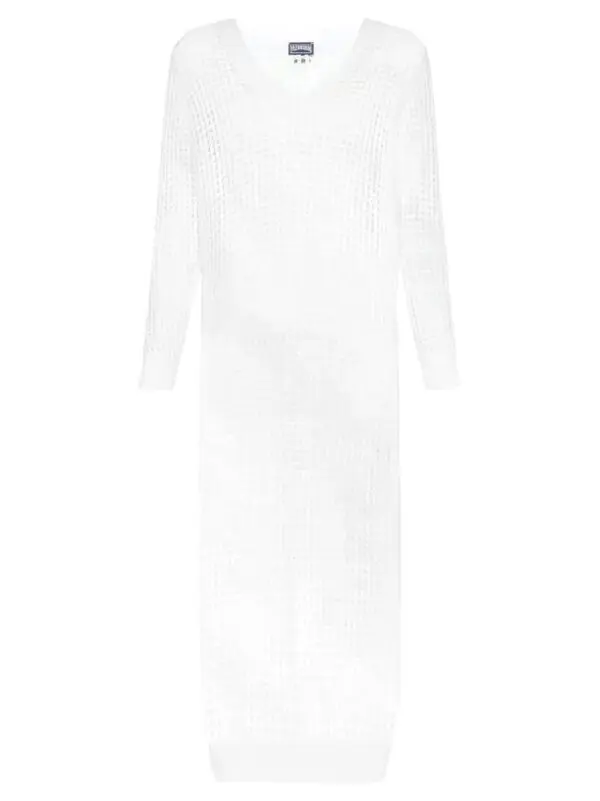 Vilebrequin Crochet-knit Long-sleeved Dress - White