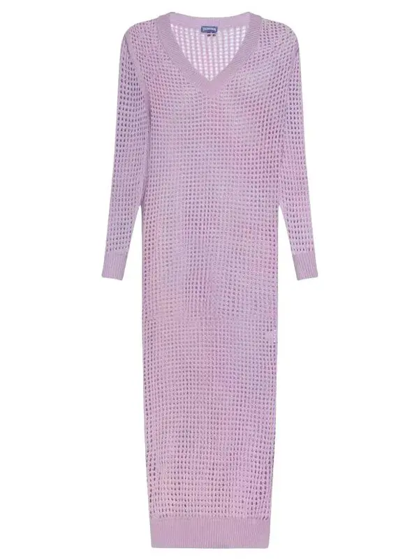 Vilebrequin Crochet-knit Long-sleeved Dress - Purple