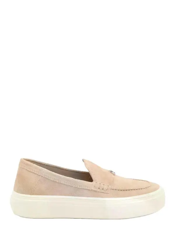 Hogan Crosswind Suede Charm Loafers - Neutrals