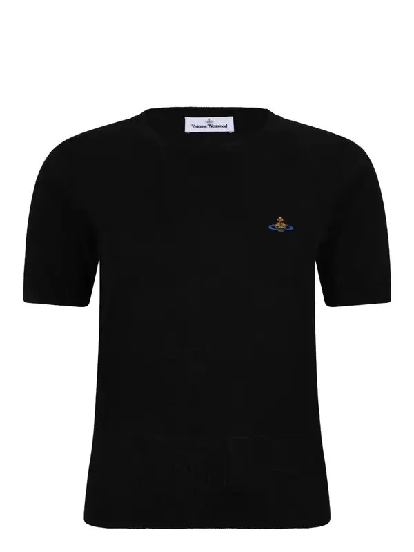 VIVIENNE WESTWOOD Orb-embroidery T-shirt - Black