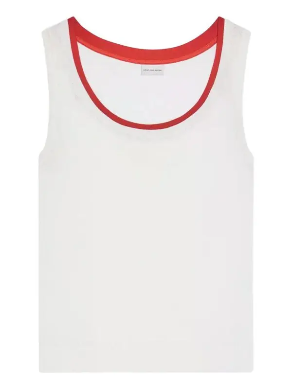 Dries Van Noten Cotton Tank Top - White
