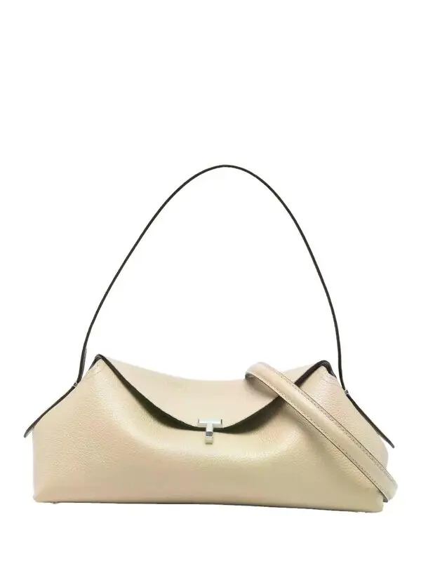 TOTEME Medium T-lock Grained-leather Shoulder Bag - Neutrals