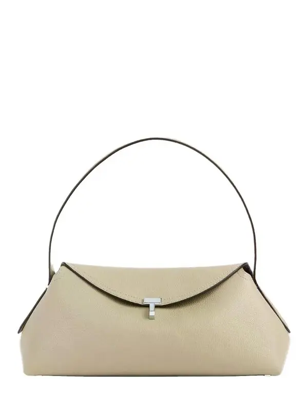 TOTEME Medium T-lock Grained-leather Shoulder Bag - Neutrals