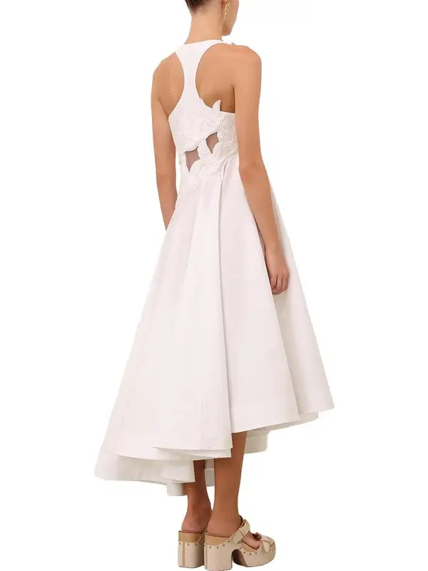 ZIMMERMANNWEAR Luna Applique Midi Dress - Ivory