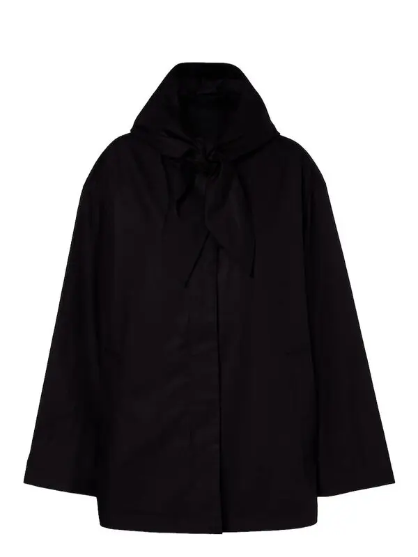 TOTEME Scarf-detailed Cotton Jacket - Black