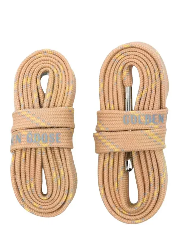 GOLDEN GOOSE Trekking Logo Print Shoe Laces - Brown