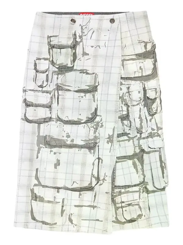 DIESEL® De-vorin-fsi1 Midi A-line Wrap Skirt - Grey