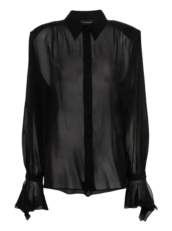 Andamane Chiffon Silk Shirt - Black