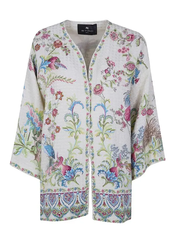 Etro Printed Short Sleeve Blouse - White