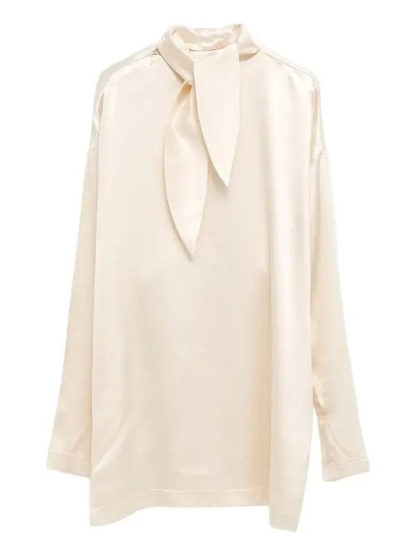 Phoebe Philo Liquid Knot Collar Top - Beige