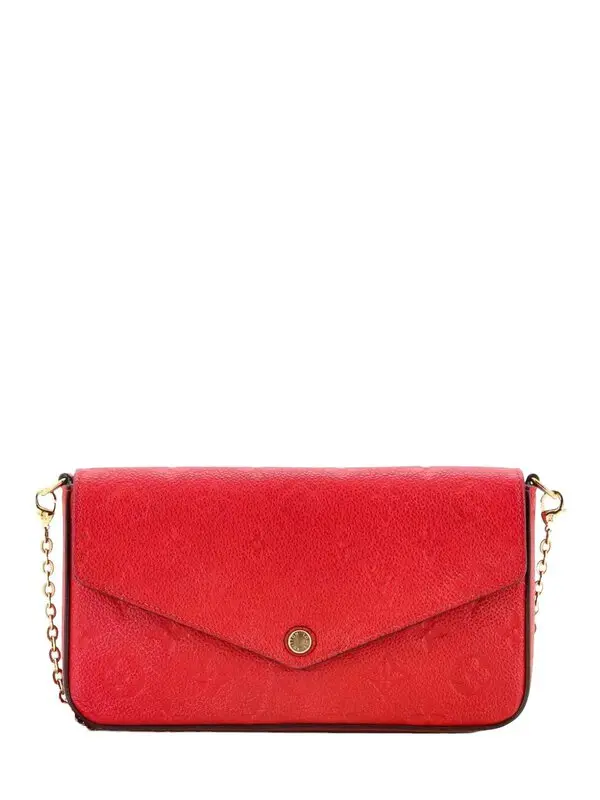 LOUIS VUITTON Felicie Pochette Monogram Empreinte Leather Crossbody Bag - Red