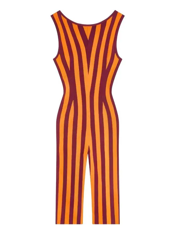 Dries Van Noten Striped Knitted Jumpsuit - Orange
