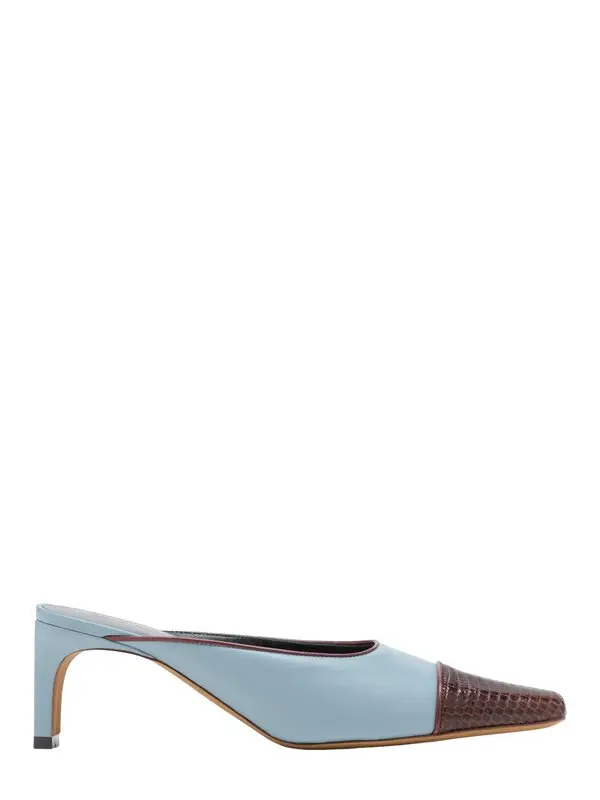 Ulla Johnson Mix Media Mid Heel Mule - Arctic