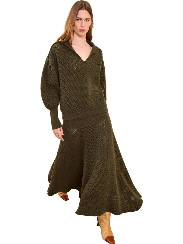 Ulla Johnson Lila Wool Knit Pullover - Militaire