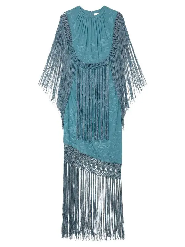 Ulla Johnson Nerine Silk Fringe Dress - Beryl