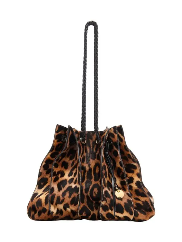 Ulla Johnson Adria Large Drawstring Tote - Leopard