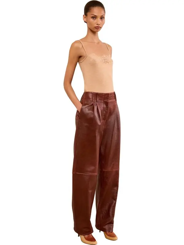 Ulla Johnson Keiran Leather Pants - Cognac