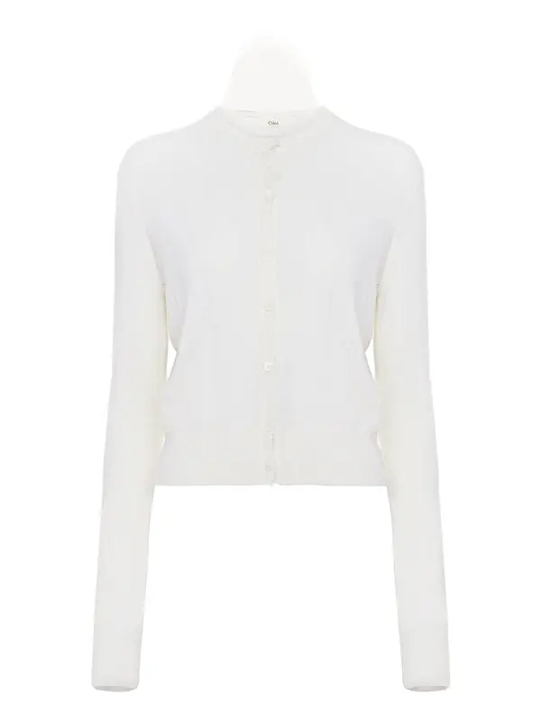 Chloé Wool Knit Cardigan - Iconic Milk