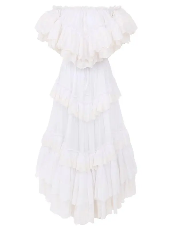 Chloé Long Ruffled Dress - Iconic Milk