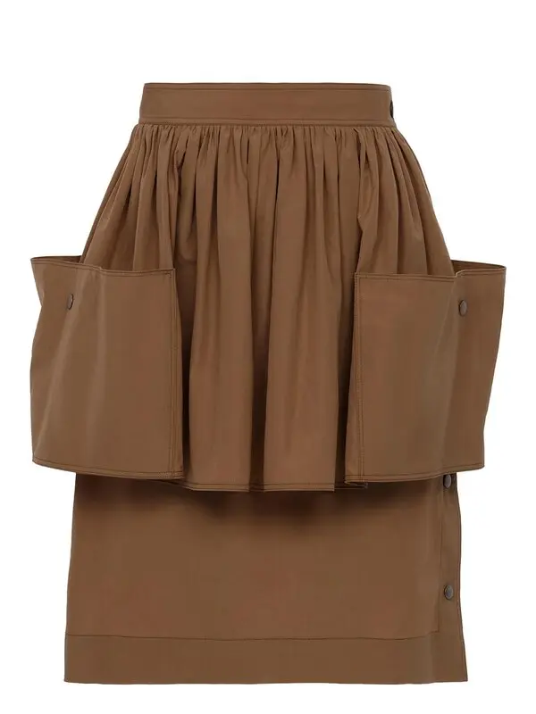 Chloé Poplin Layered Skirt - Toasty Brown