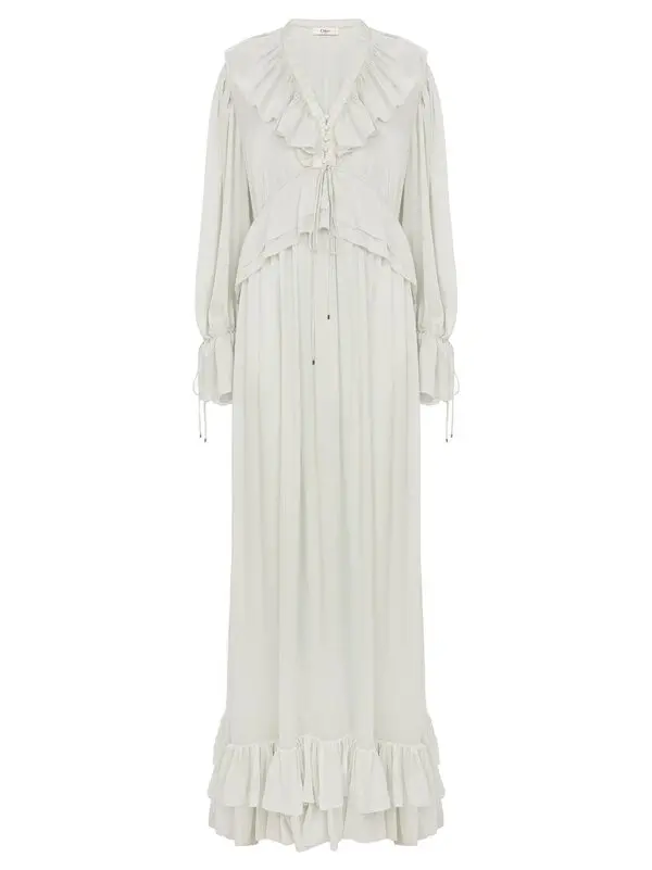 Chloé Charmeuse Long Dress - Slightly Grey