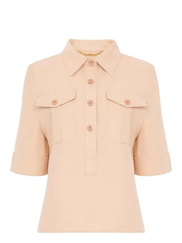 Chloé Gabardine Polo Shirt - Biscuit Pink